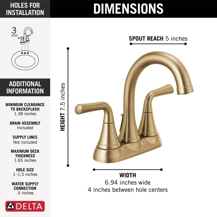 Delta 2533LF-CZMPU - Kayra Lavatory Faucet | Frank Webb Home