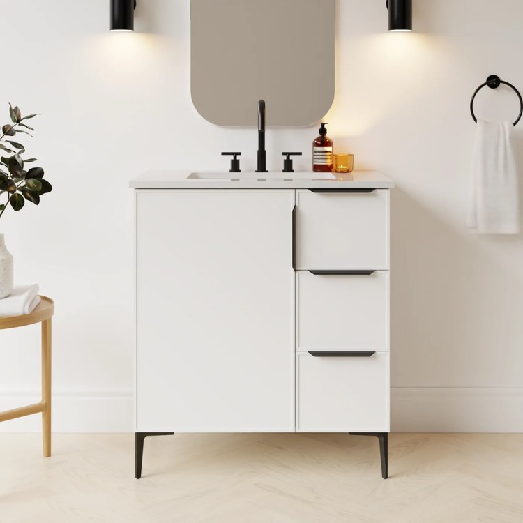 Timberline NATV30C21L-WH-RH - Natick Freestanding Vanity | Frank Webb Home